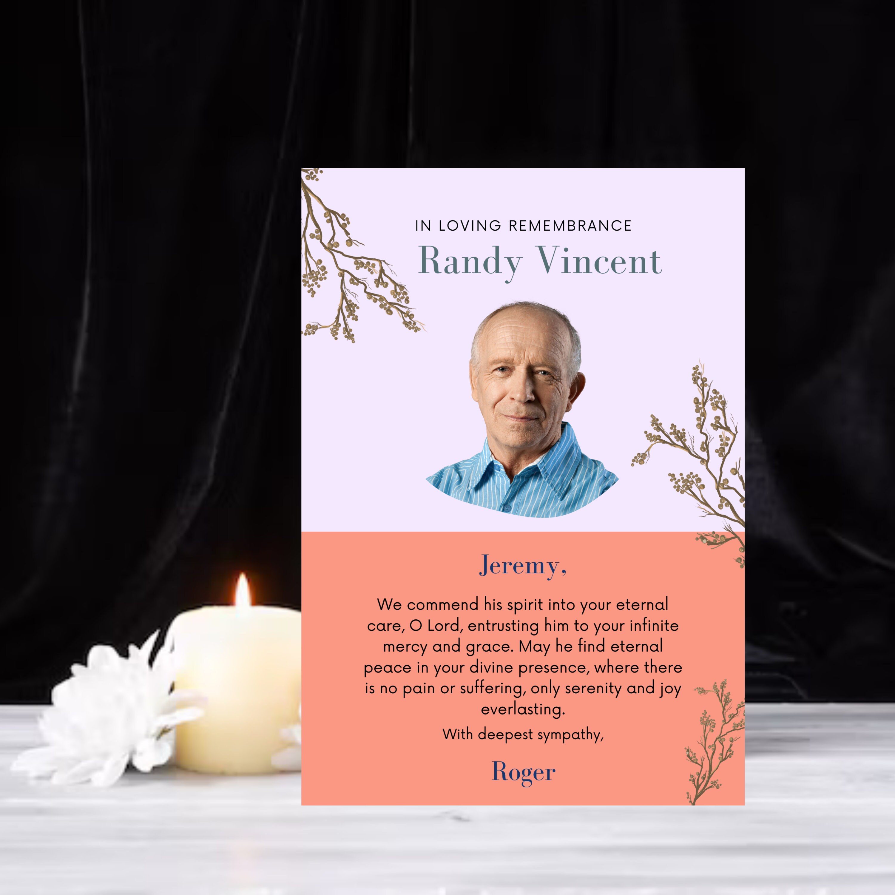 Unique Funeral Prayer Card Templates: Personalized Remembrance Cards ...