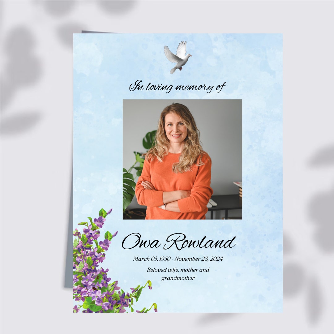Personalized Funeral Invitation Templates | Customizable Memorial ...
