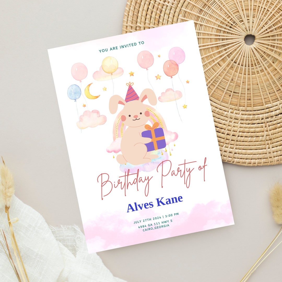 Peter Rabbit Birthday Invitation Templates | Customizable & Printable ...