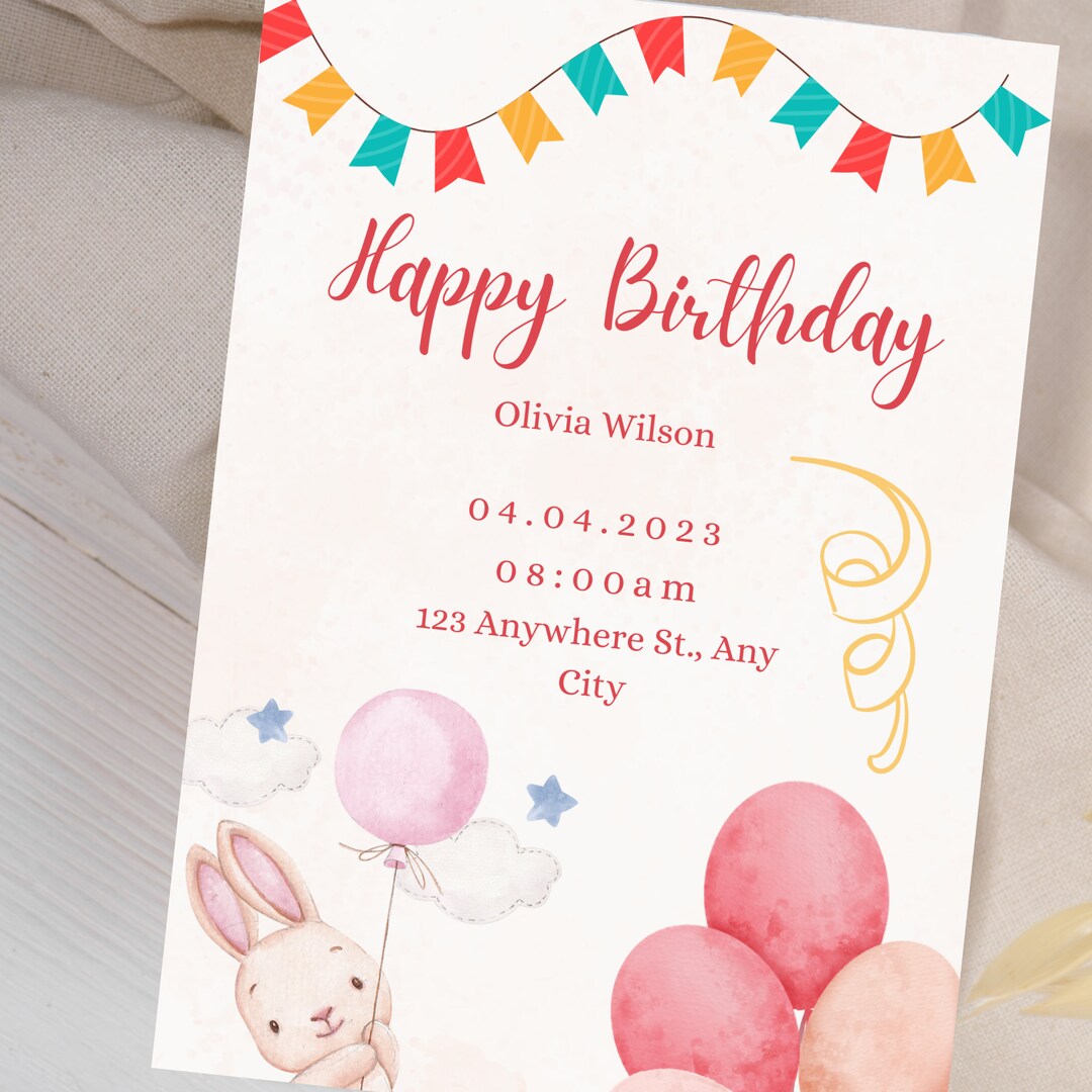 Peter Rabbit Birthday Invitation Templates | Customizable & Printable ...