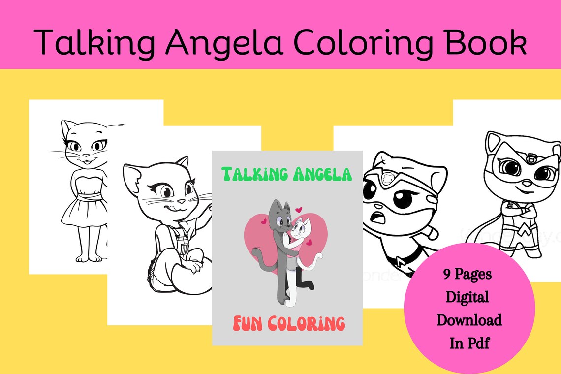 Talking Angela Coloring Book Officially Licensed - Etsy