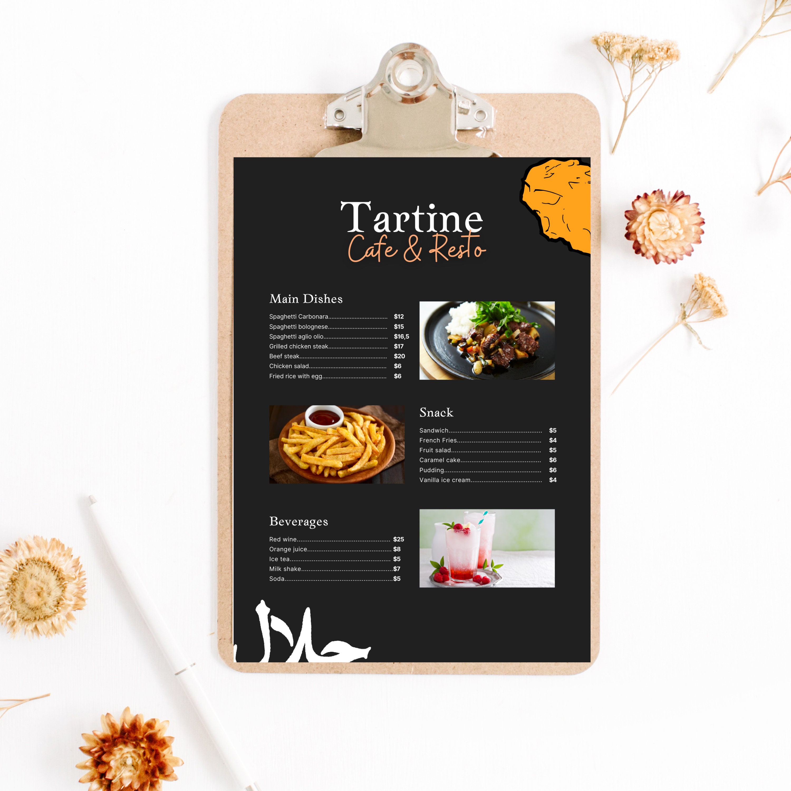 Editable Restaurant Menu Template - Customizable and Modern Design for ...