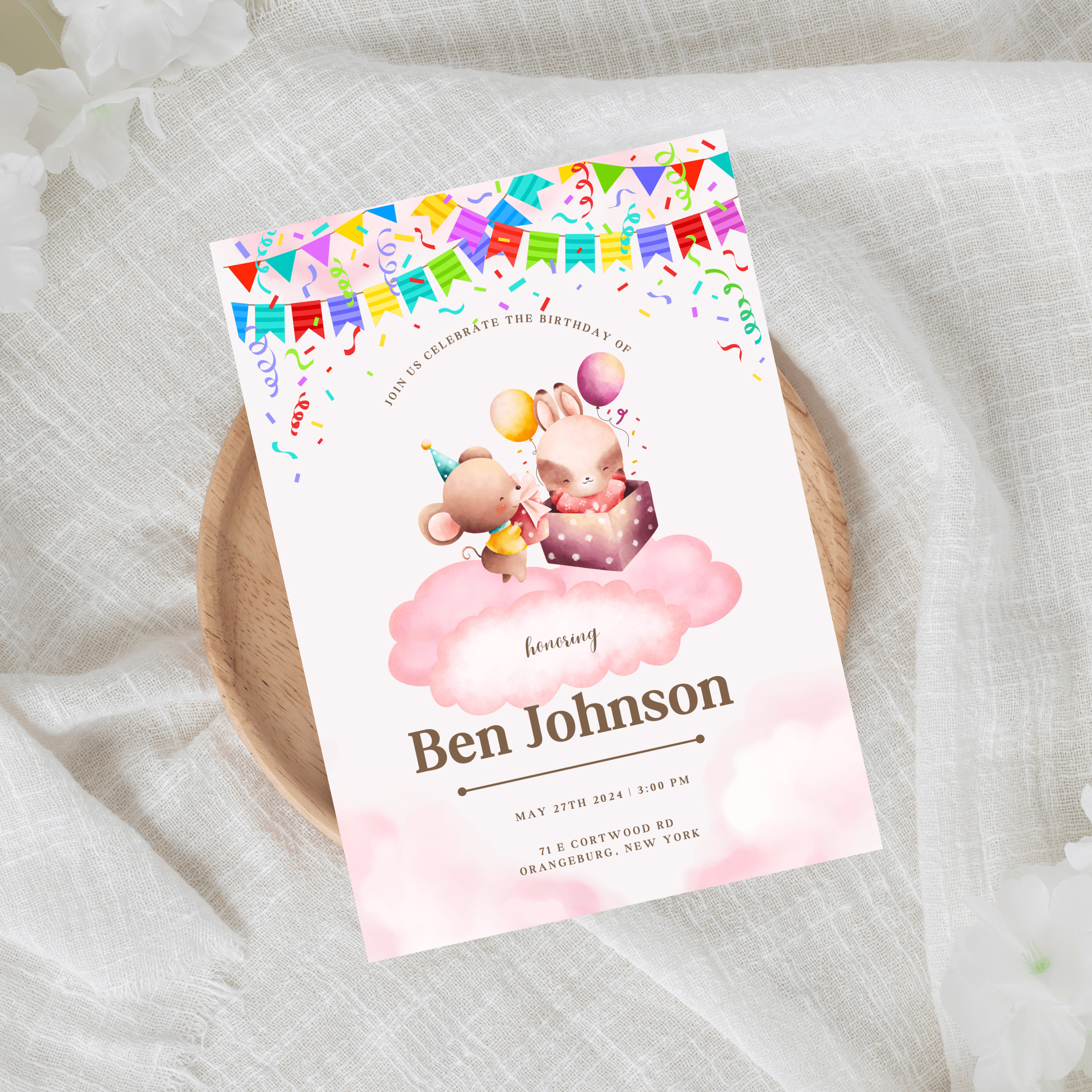 Peter Rabbit Birthday Invitation Templates | Personalized, Printable ...
