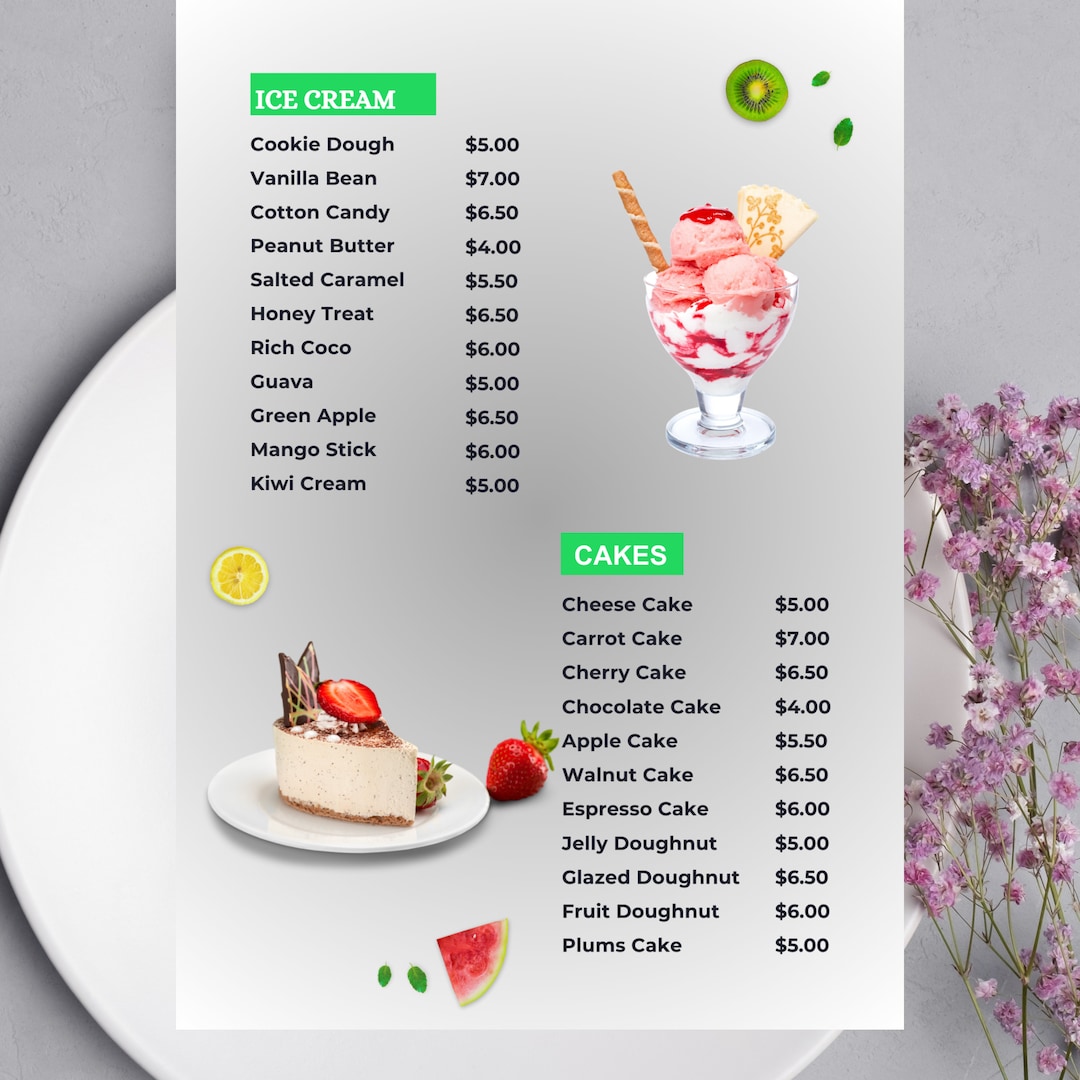 Editable Restaurant Menu Template | Customizable Menu Card Design ...
