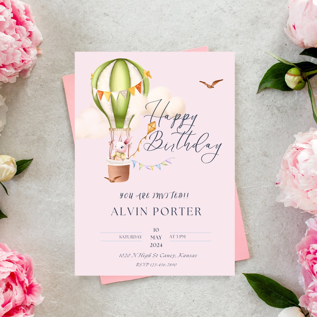 Peter Rabbit Birthday Invitation Templates | Customizable, Printable ...