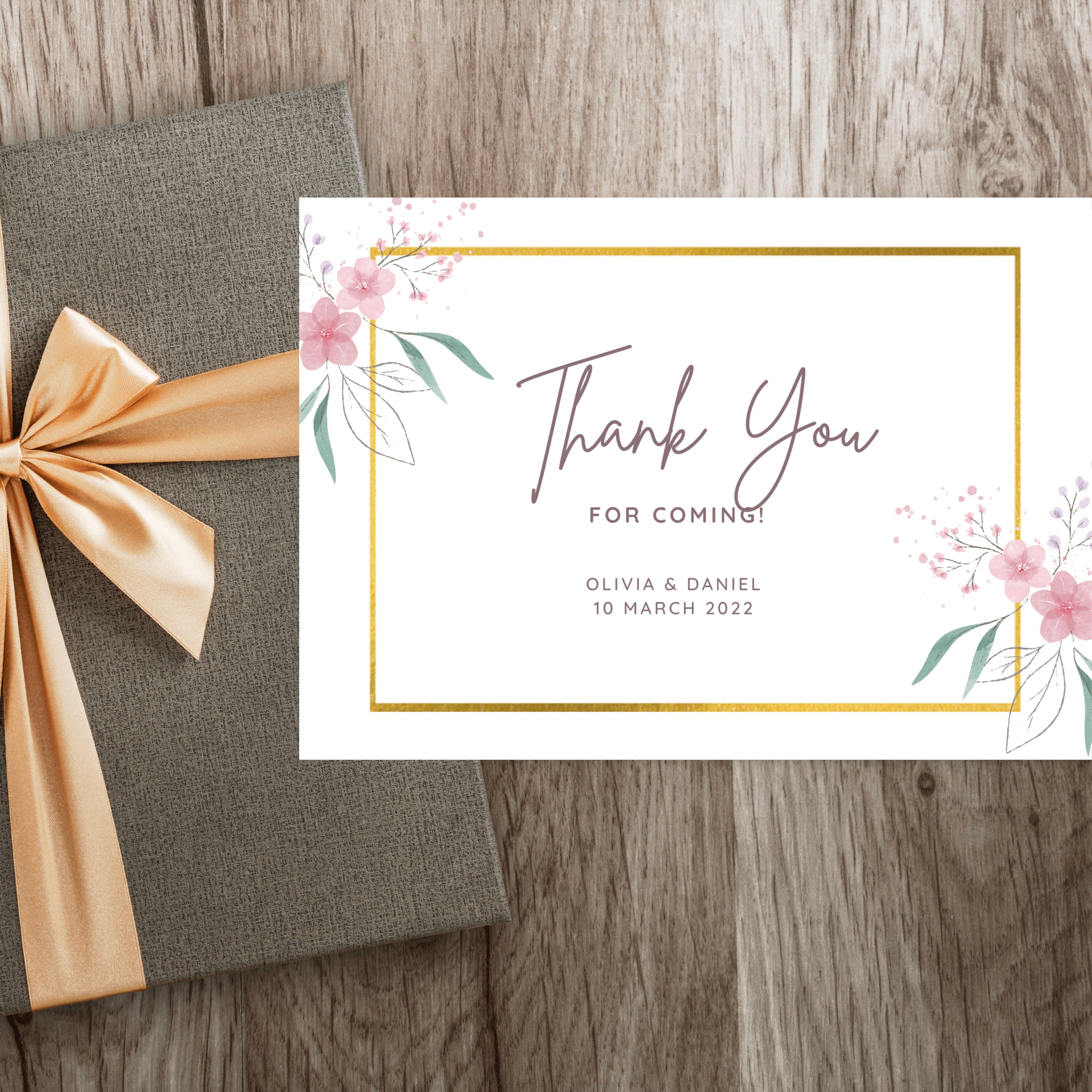 Thank You Card Template | Instant Download | Editable | Printable ...
