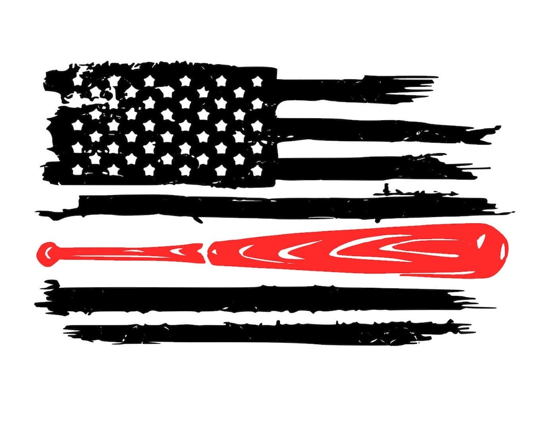 Distressed Baseball With American Flag SVG - Etsy