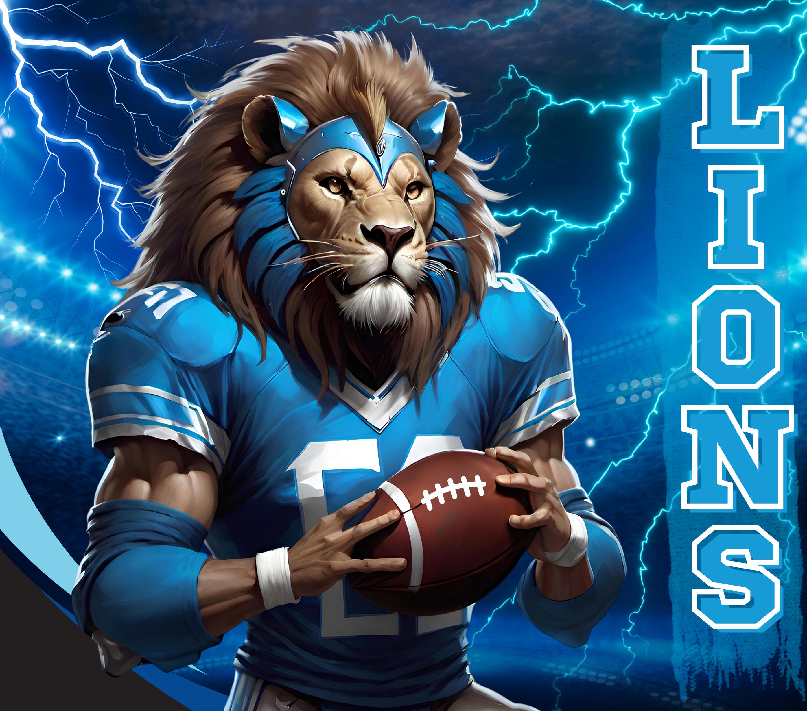 Sports Lion 20oz Skinny Tumbler Wrap PNG, Detroit 20oz Tumbler PNG ...