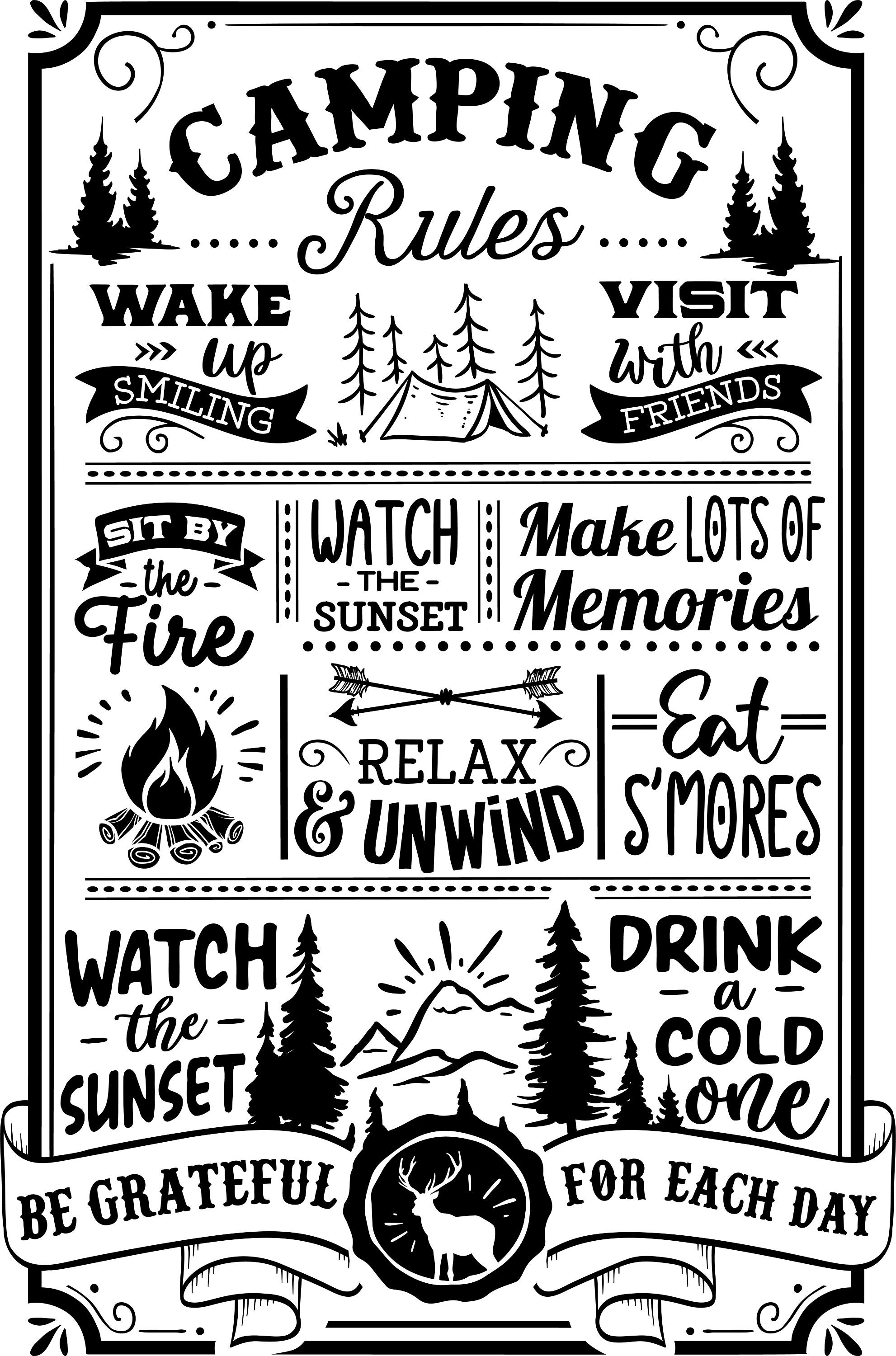 Camping Rules - Outdoor Camping - Camping Life SVG - Etsy
