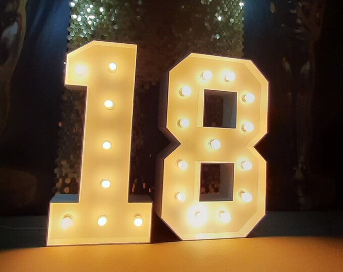 18th Birthday Prop, Numbers for Birthday, Party Numbers, 4ft Marquee ...