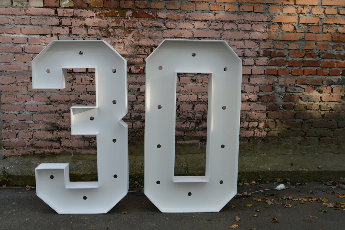 Large Numbers With Light Bulbs, Numbers for Birthday, Anniversary ...