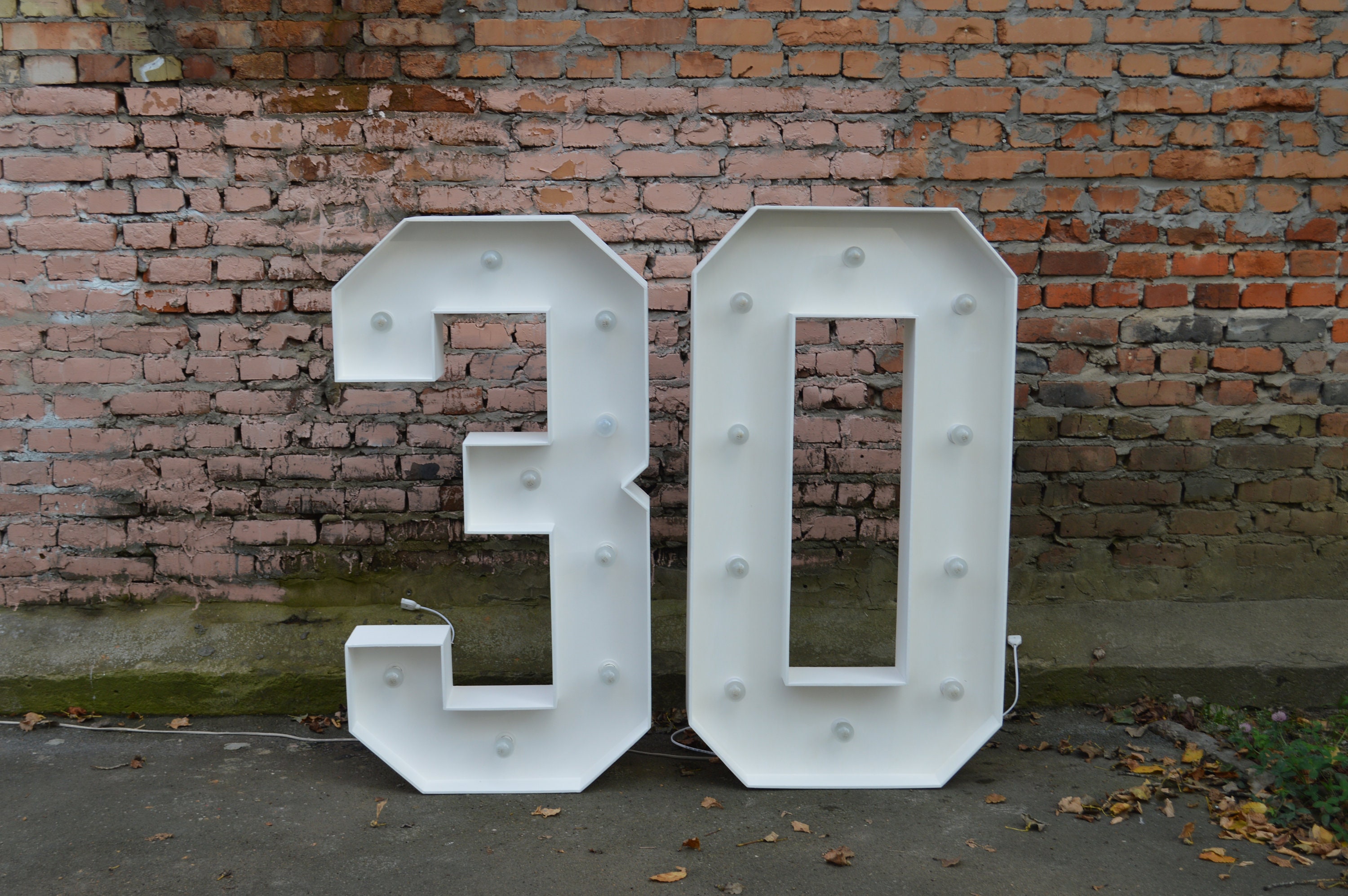 Large Numbers With Light Bulbs, Numbers for Birthday, Anniversary ...