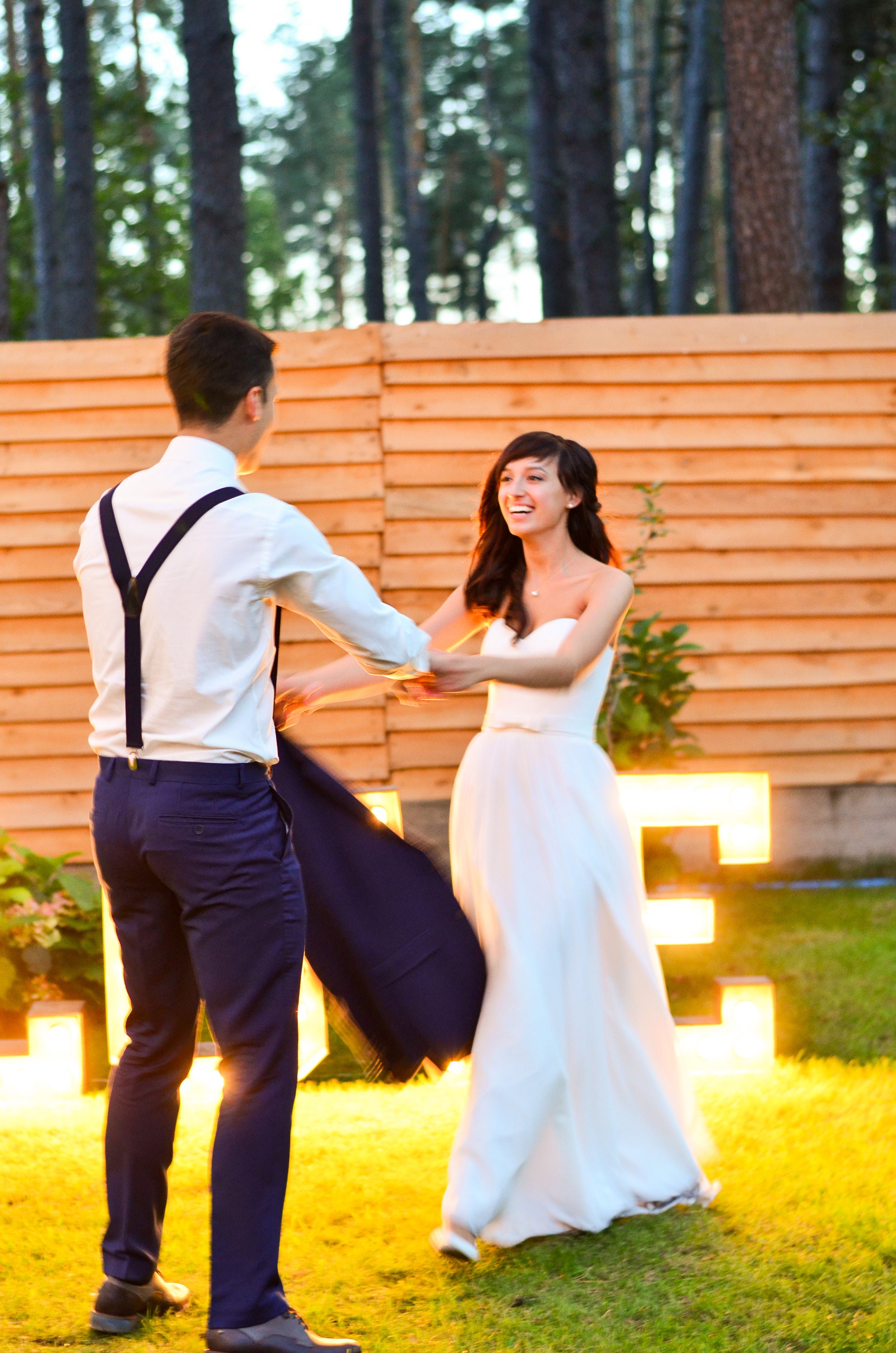 Giant Wooden Letters. Retro Letters With Light Bulbs. Illuminated Brown ...