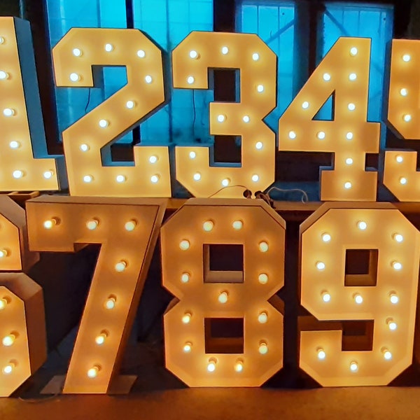 Red Light up Numbers - Etsy