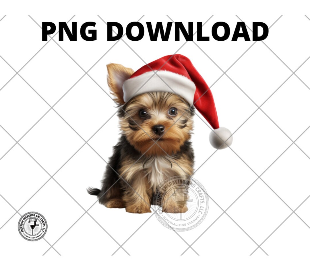 Christmas Yorkshire Terrier Watercolor Clipart, Christmas Yorkie, Cute ...