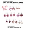Valentine 3 Heart Teardrop Earring SVG Cut File Valentine Earrings SVG ...