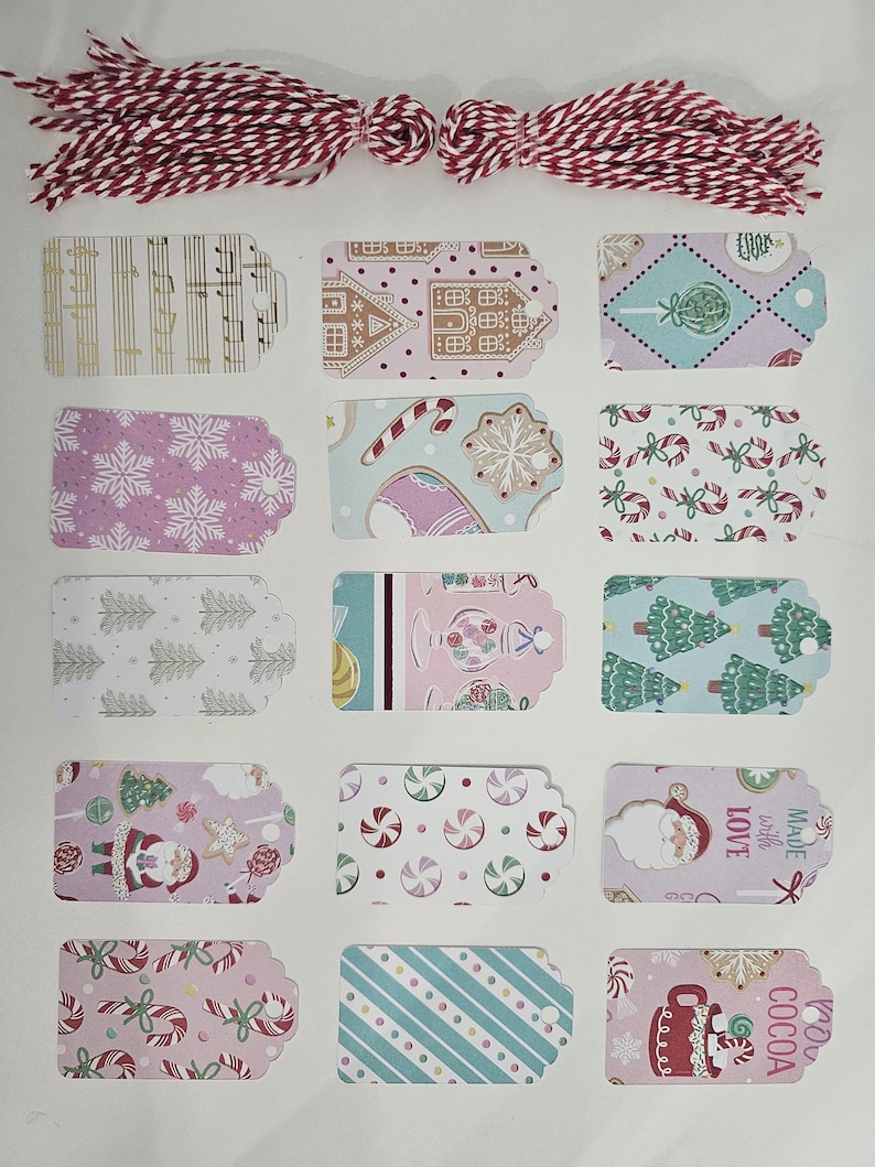 PINK PASTEL and VINTAGE Cardstock Tags for Christmas Gifts. - Etsy