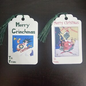Vintage Grinch Cardstock Tags for Christmas Gifts. - Etsy