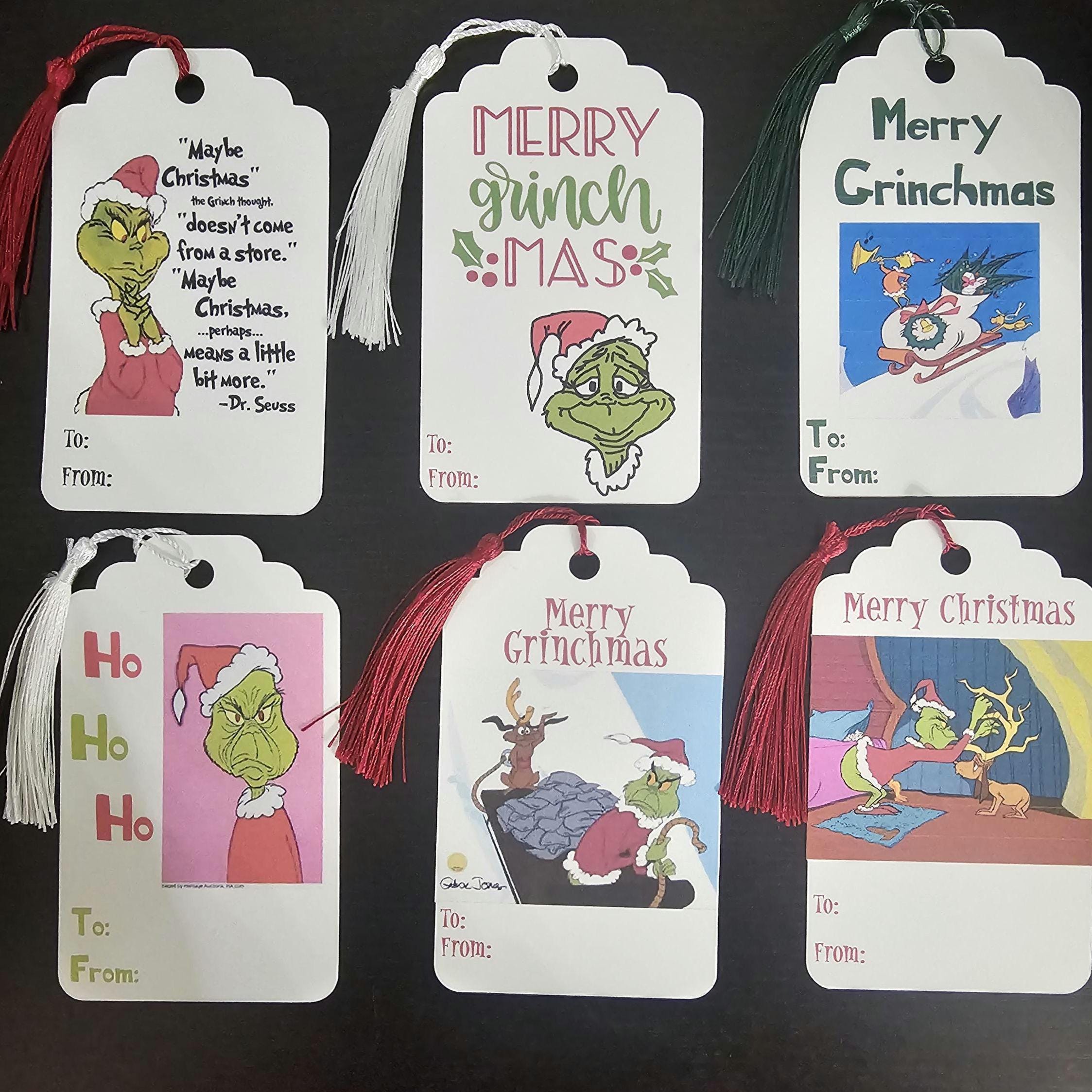 Vintage Grinch Cardstock Tags for Christmas Gifts. - Etsy