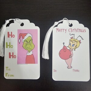 Vintage Grinch Cardstock Tags for Christmas Gifts. - Etsy