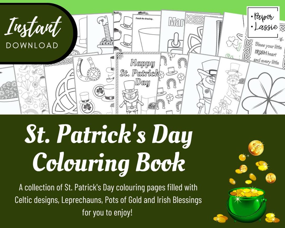 Colouring Activity Book: St. Patrick's Day, Leprechauns, Lucky Charms ...