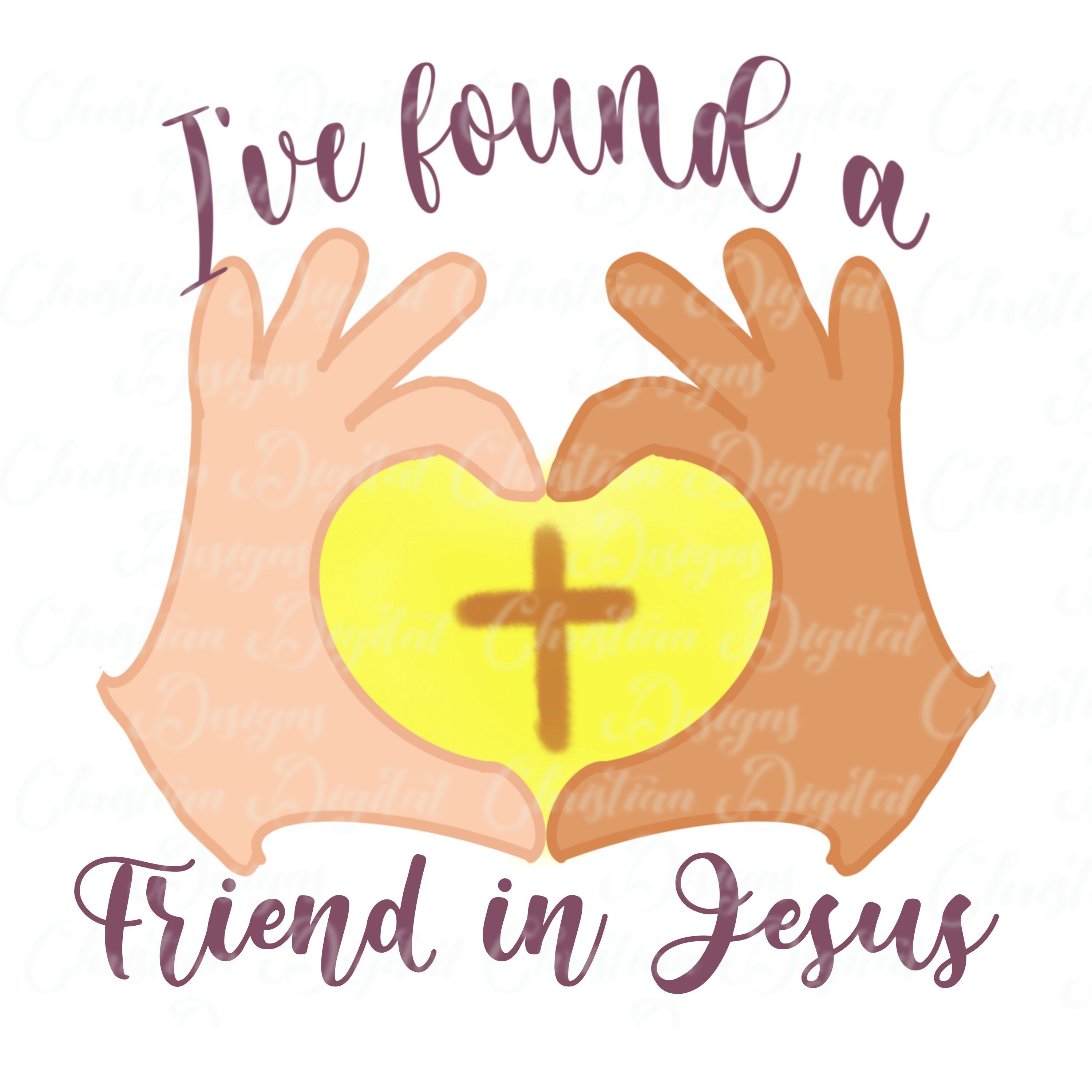 Friend in Jesus Child, Christian Png, Hand Drawn Sublimation Design ...