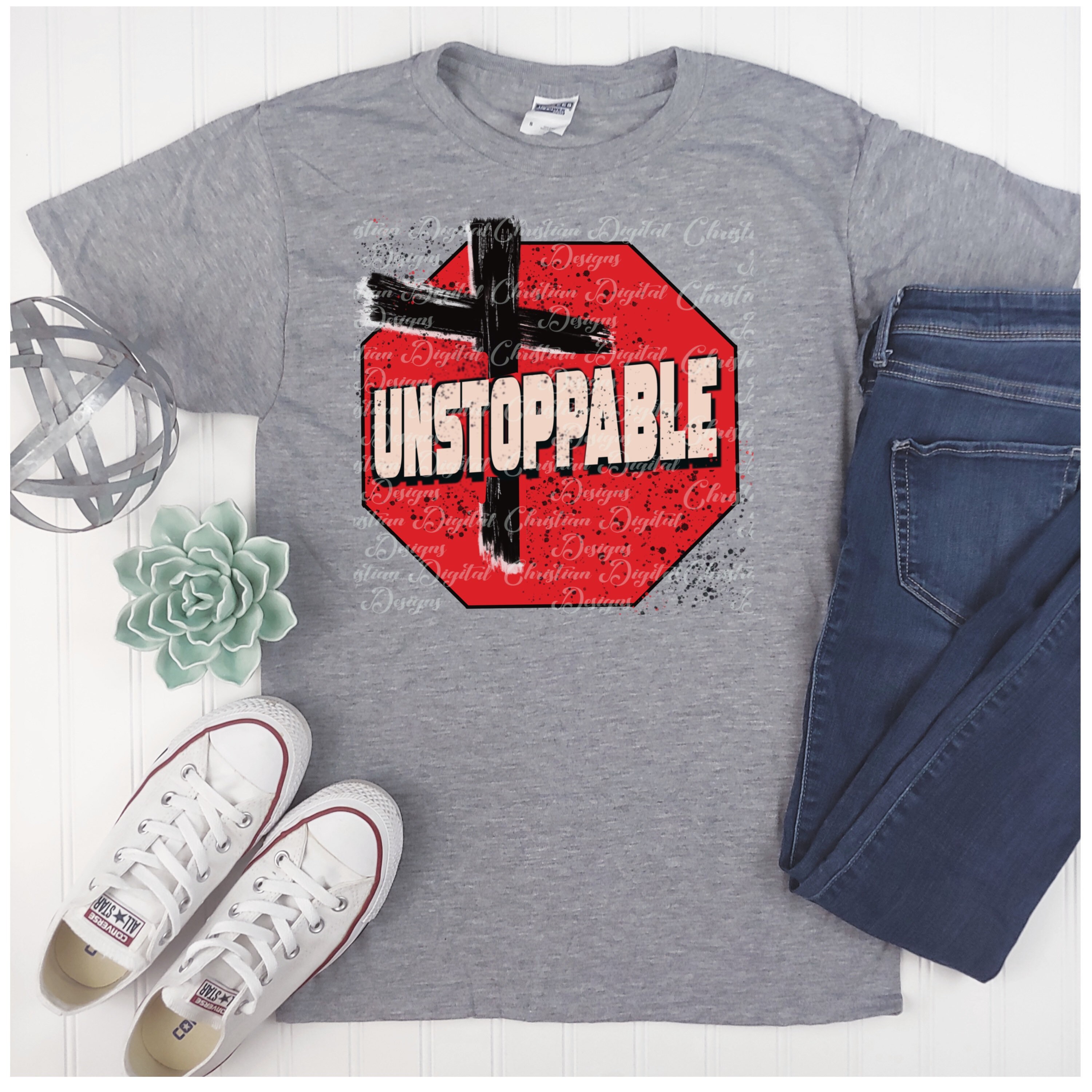 Unstoppable Cross, Hand Drawn Sublimation Design, Digital Download ...