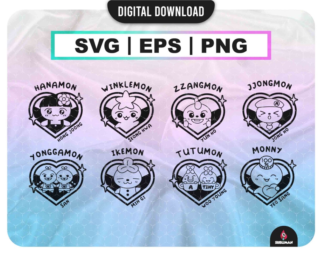 Ateez Svg, Eps / Ateez Member Kpop Star PNG / Ateez Teezmon Decal ...