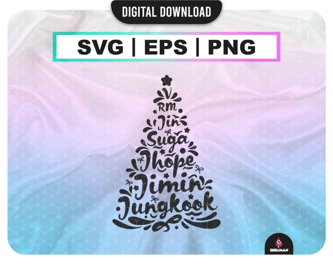 Christmas Tree BTS Svg / Kpop Star PNG / BTS members printable - Etsy ...