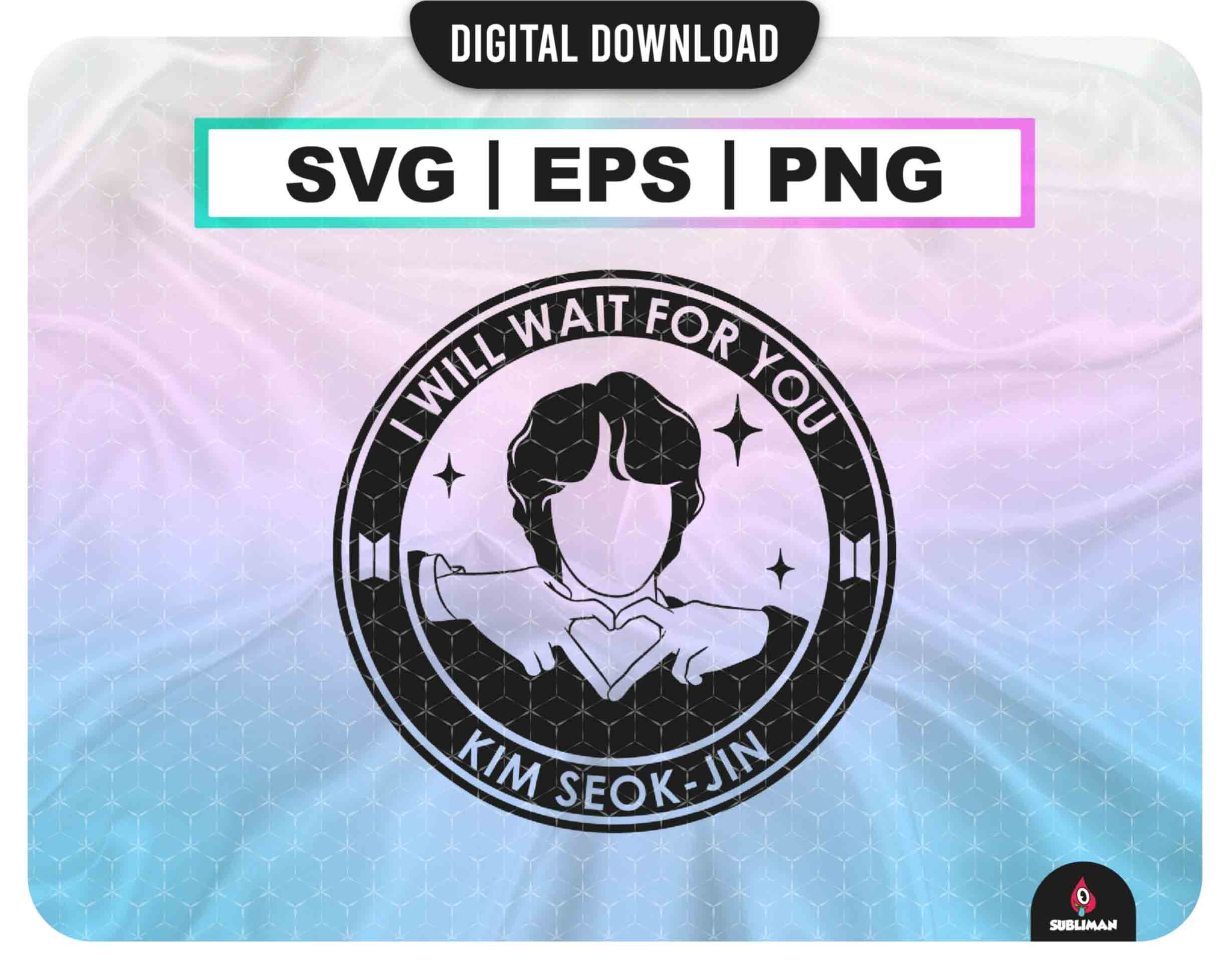 BTS Jin Svg / Kpop Star PNG / BTS Kim Seok-jin Printable Decal - Etsy UK