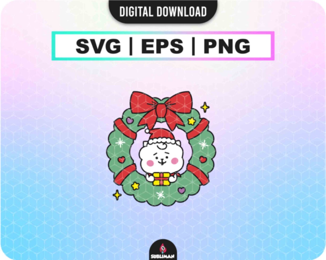 BT21 Rj svg / Jin Christmas bts Kpop SVG / BTS members printable decal ...