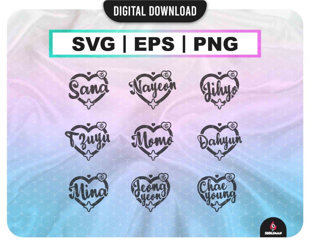 Twice SVG / Twice Member PDF / Kpop Star Svg / Twice World Tour Clip ...