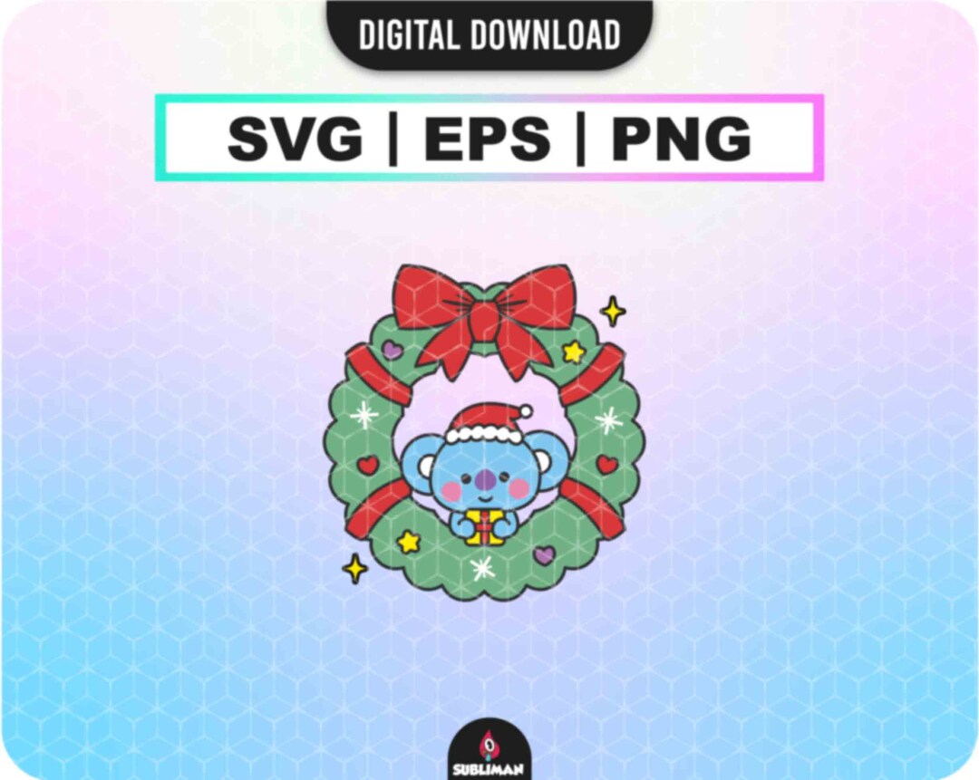 BT21 Koya Christmas Svg / Rm Bts Kpop SVG / BTS Members Printable Decal ...