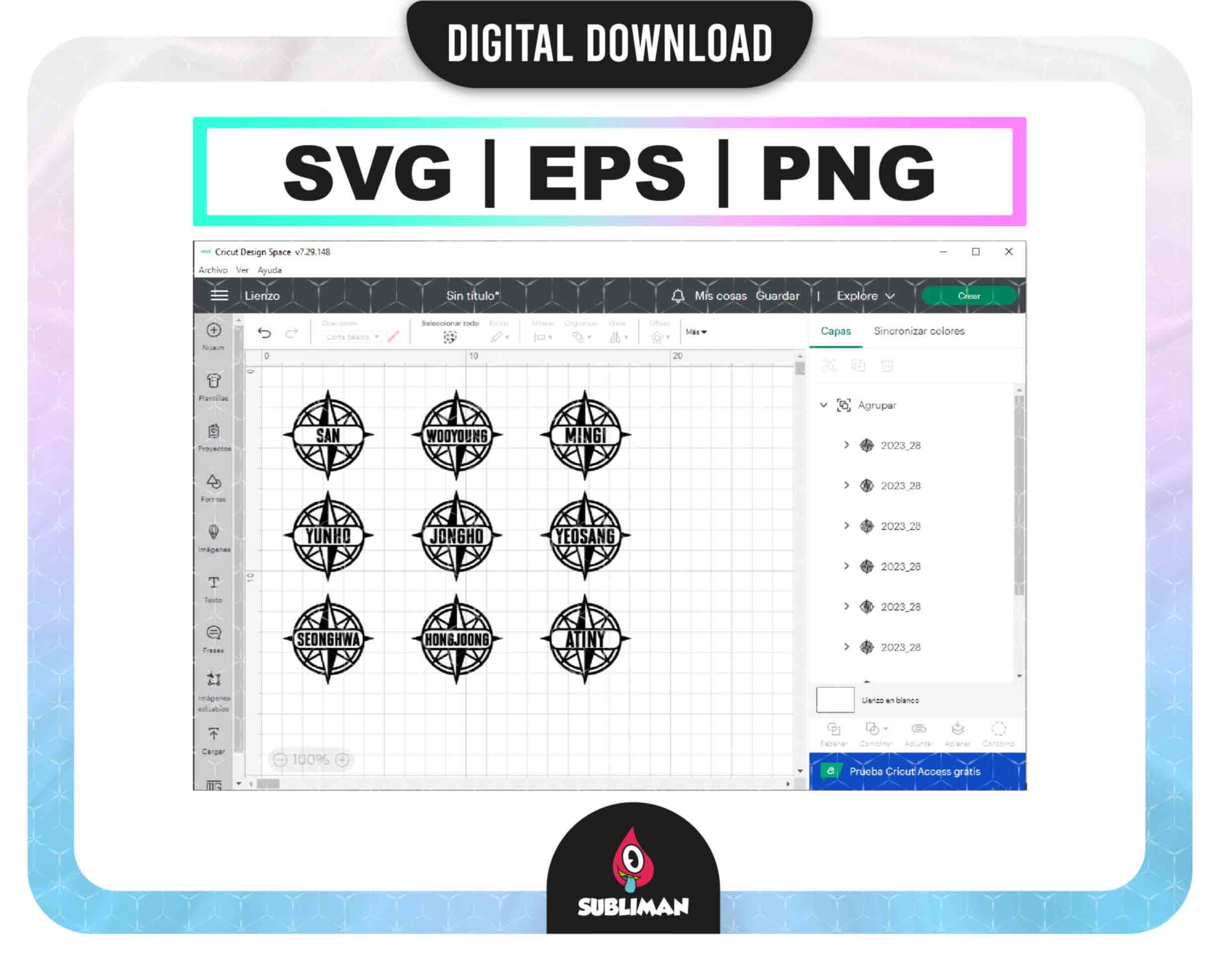 Ateez Members Svg / Ateez Kpop PNG / Ateez Member Printable - Etsy Canada