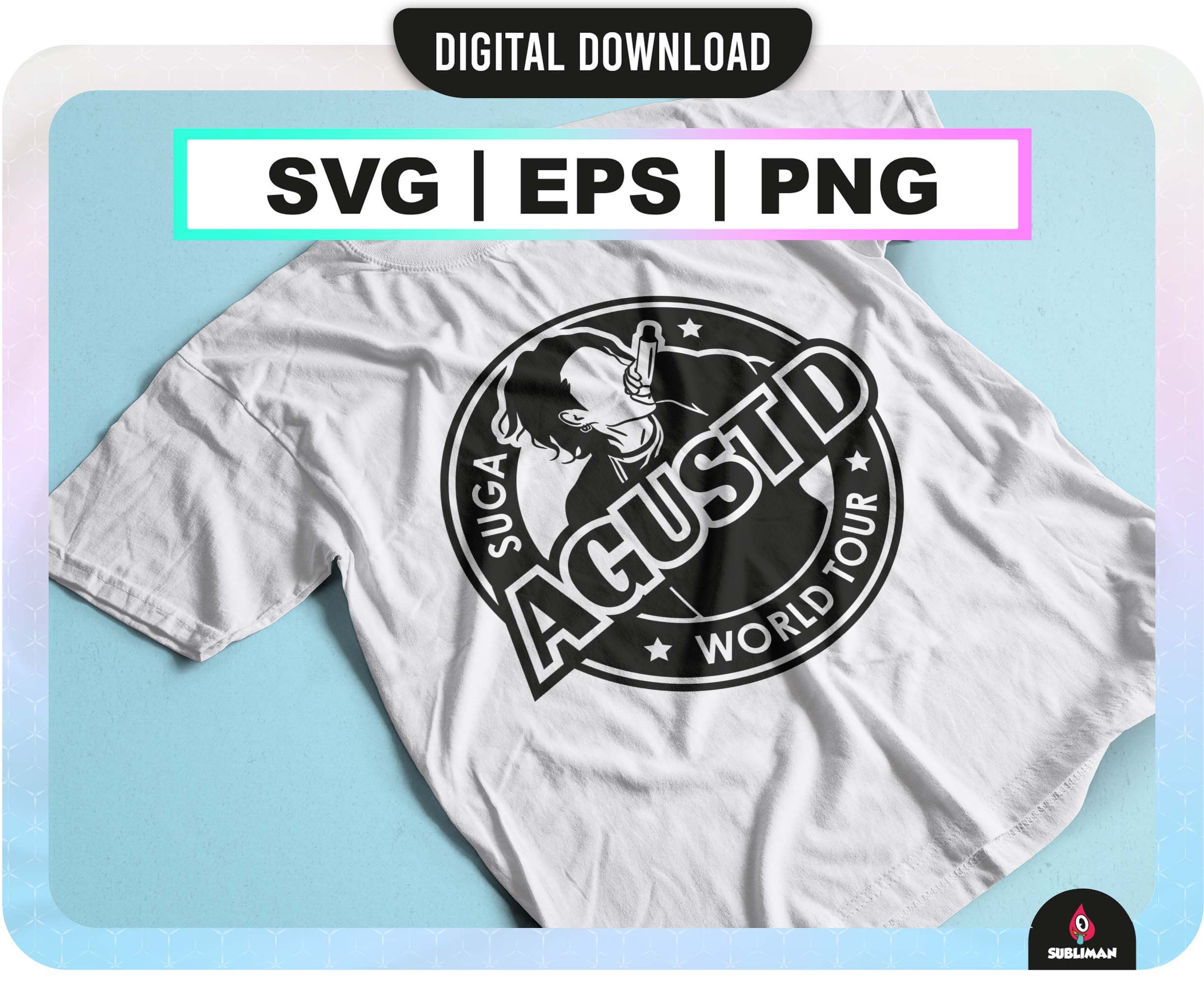 Suga Agust D gira mundial SVG / bts kpop PNG / Suga Bts EPS - Etsy México