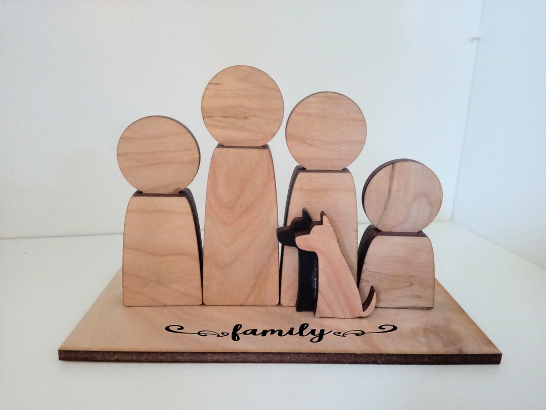 Minimalist Family Portrait SVG File: Laser Cut Home Decor (digital ...