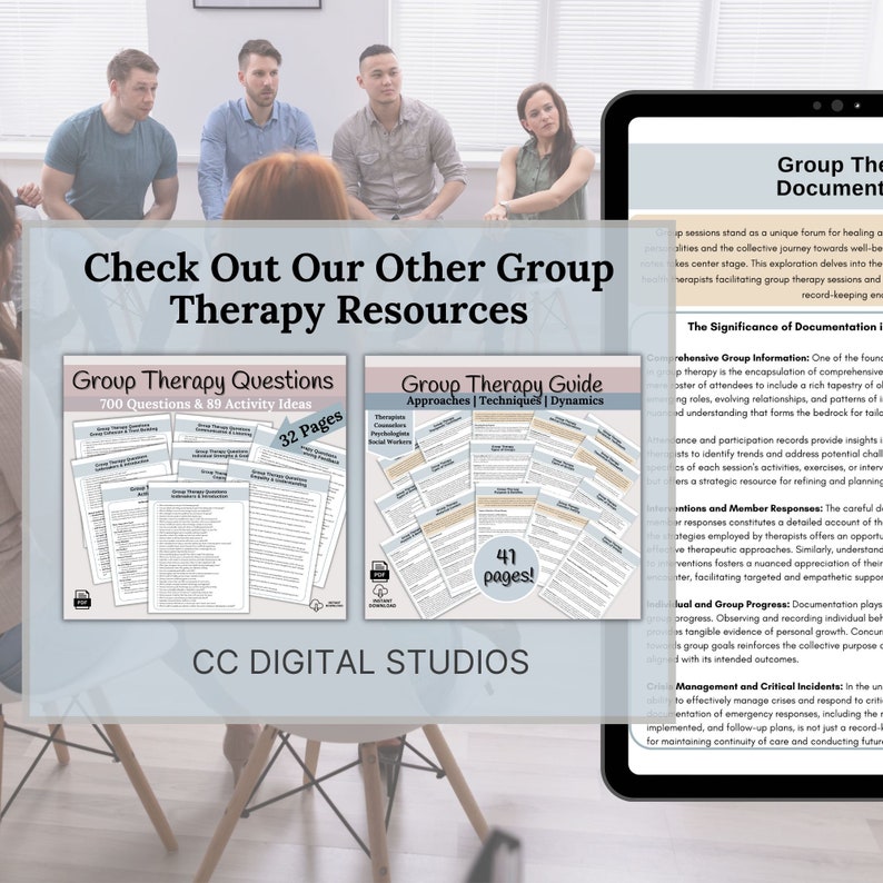 Group Therapy Progress Note Guide: Therapist Documentation (digital ...