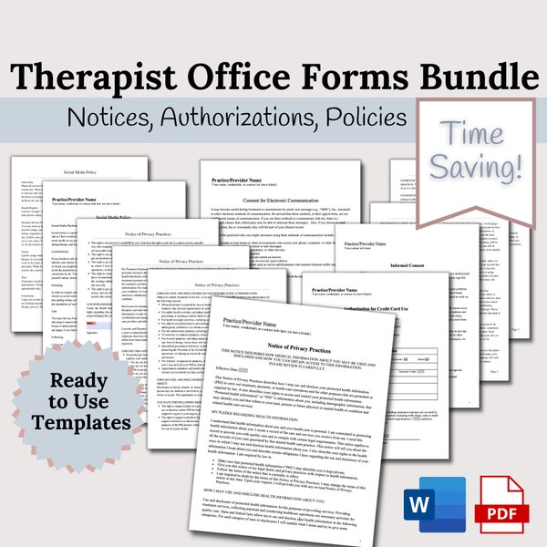 Private Therapy Forms - Etsy