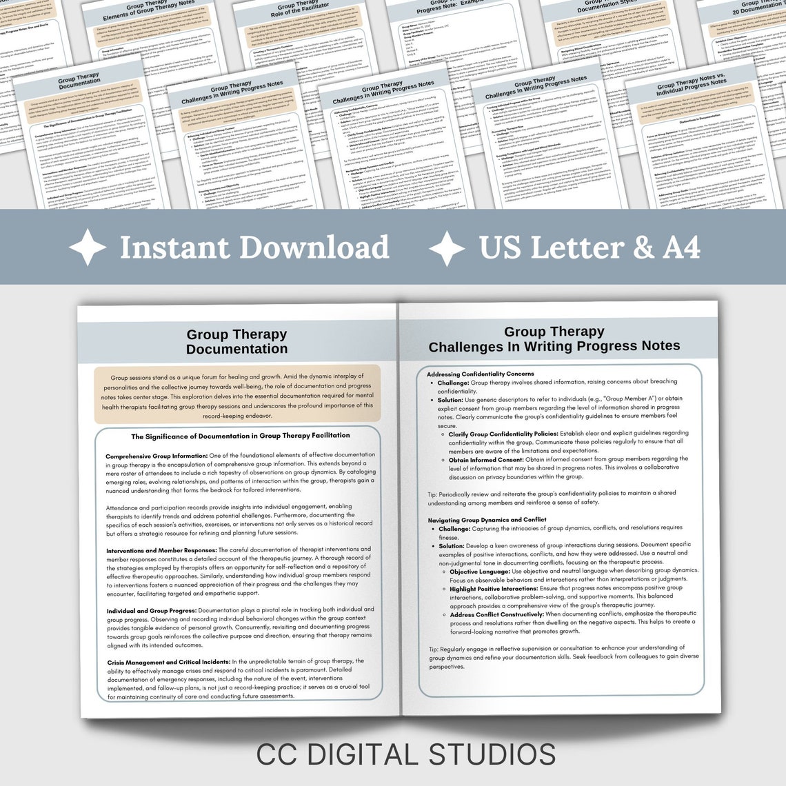 Group Therapy Progress Note Guide: Therapist Documentation (digital ...