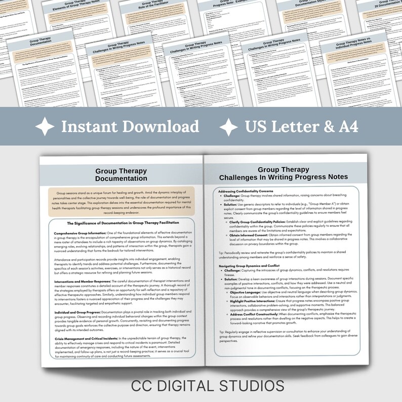 Group Therapy Progress Note Guide, Therapy Cheat Sheet, Counseling ...