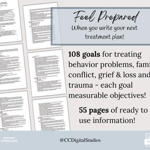 Therapy Goals & Objectives BUNDLE, Treatment Interventions, Therapist ...