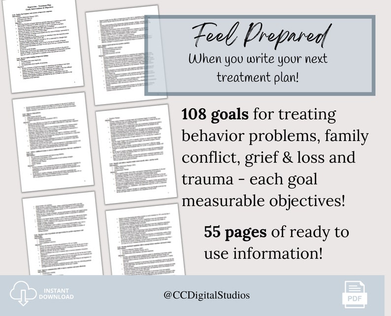 Therapy Goals & Objectives BUNDLE, Treatment Interventions, Therapist ...