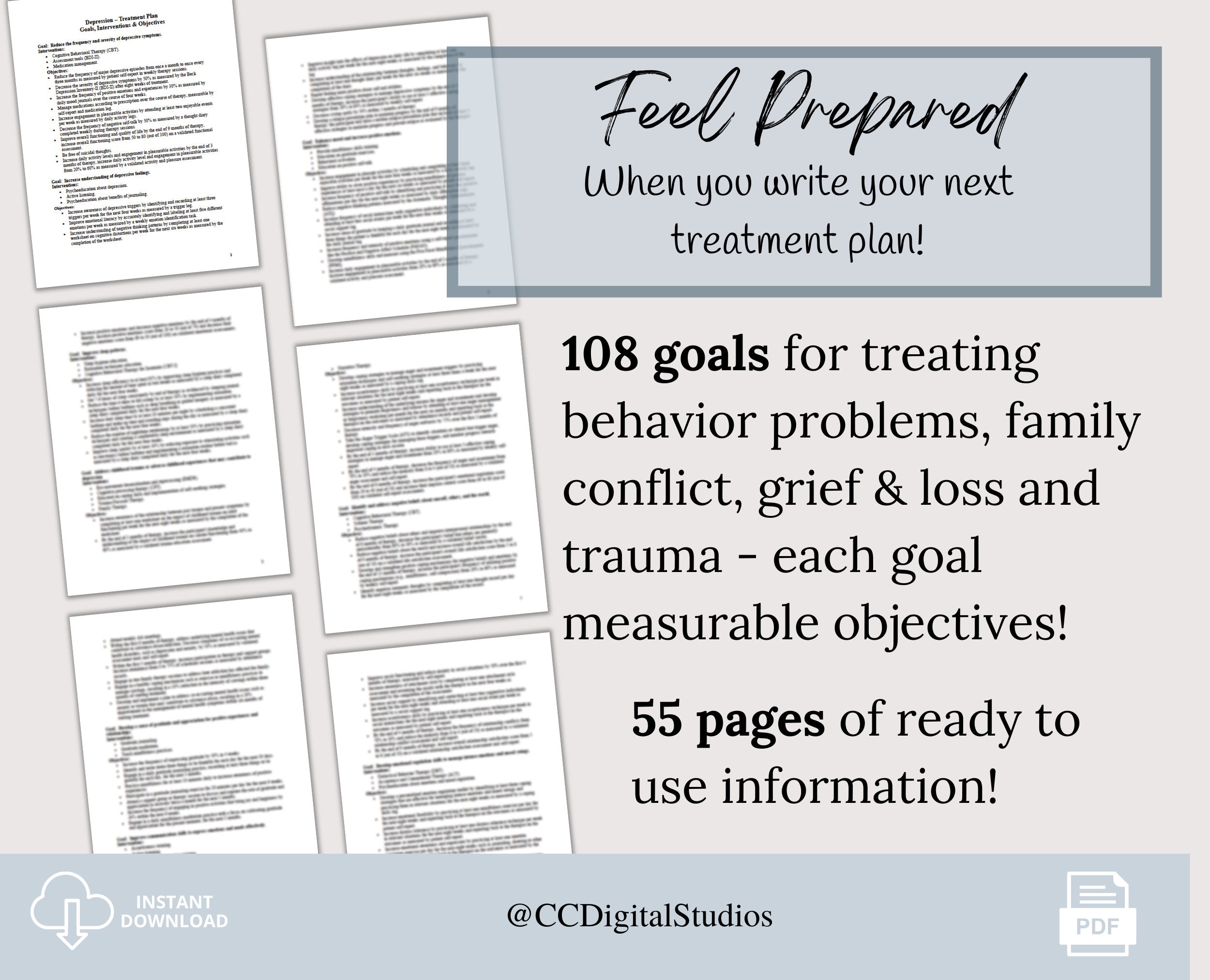 Therapy Goals & Objectives BUNDLE, Treatment Interventions, Therapist ...