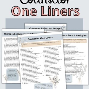 Therapist One-liners: Reflection Prompts & Metaphors (digital Download ...