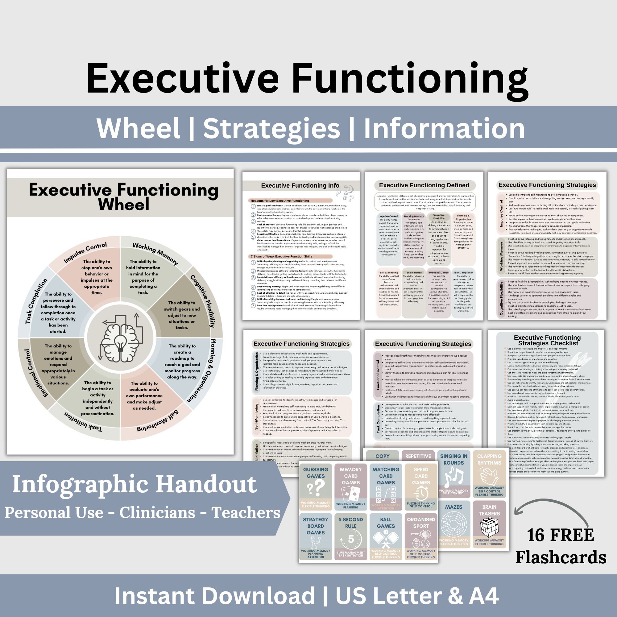 Executive Functioning Adult ADHD Therapy Bundle, ADHD Worksheets ...