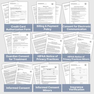 Policy Forms BUNDLE, Editable Google Docs, Psychologists Office ...