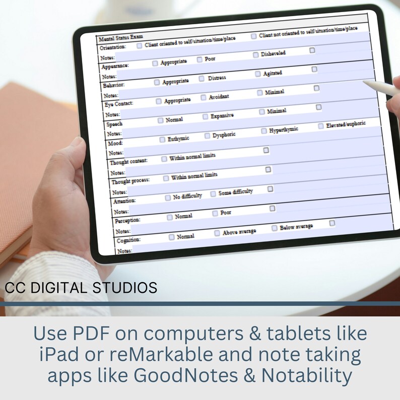 Progress Note With MSE Mental Status Exam, Counseling Office Forms ...