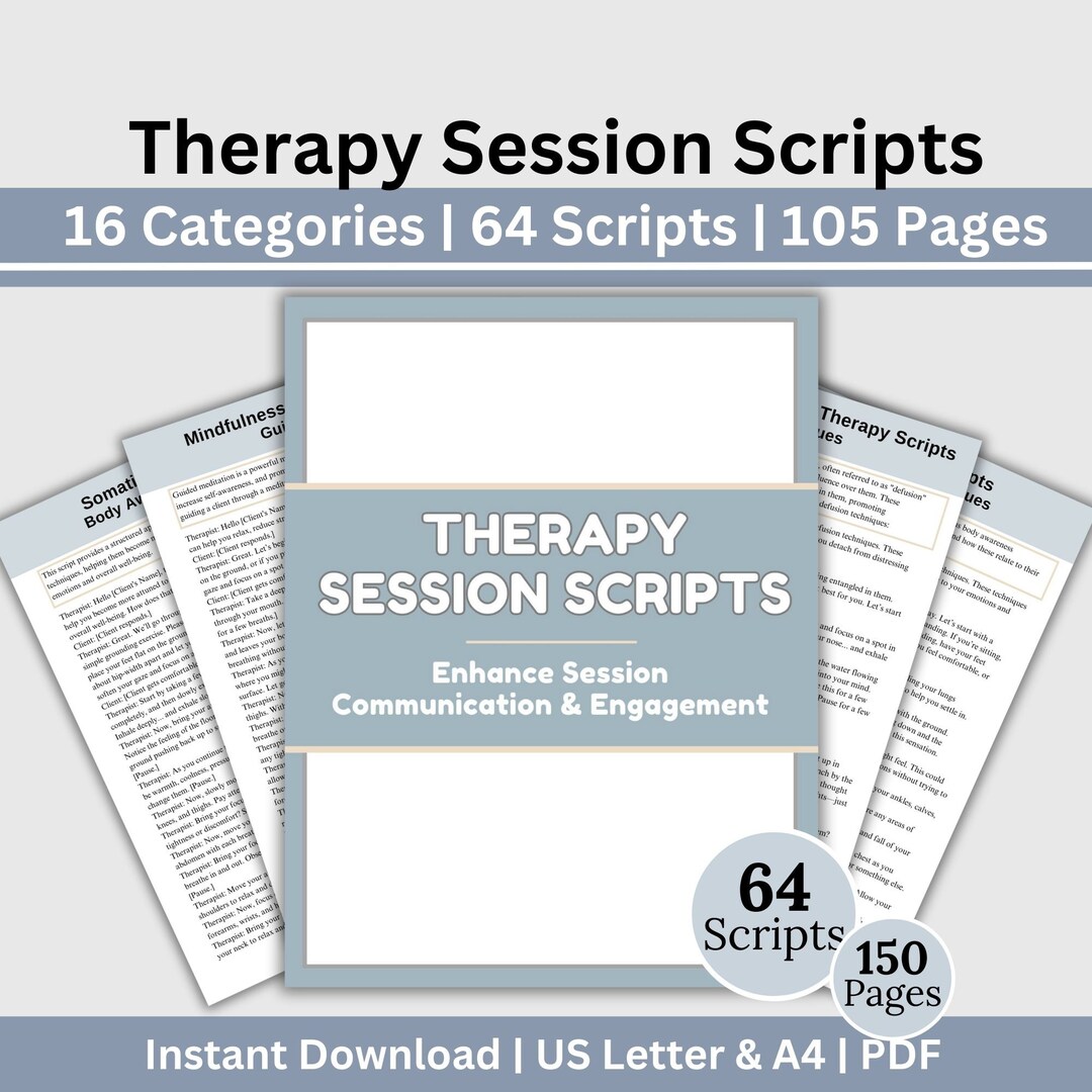 Therapy Scripts: 64 Detailed Counseling Office Cheat Sheets (digital ...