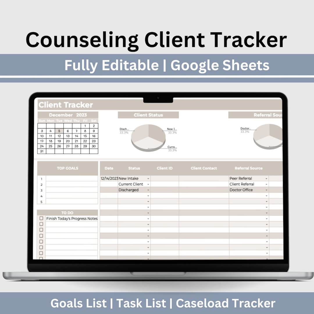 Client Tracker Google Sheets Client Management, Client Session Tracker ...