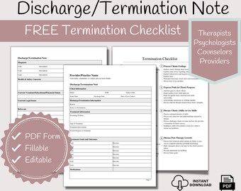 Therapist Termination Summary - Etsy